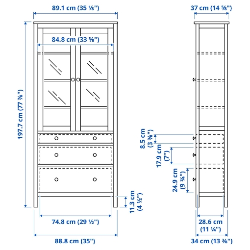 ИКЕА Шкаф с 3 ящиками HEMNES ХЕМНЭС, 503.717.72 — купить в интернет ...